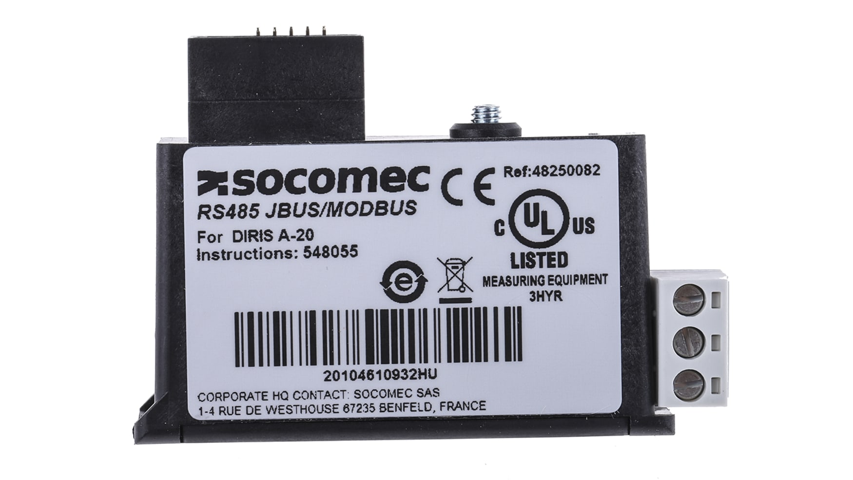 48250082 - SOCOMEC - Module de communication RS485 Modbus pour DIRIS A20